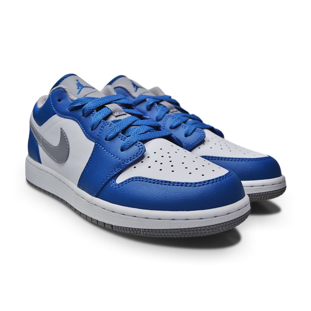 Juniors Nike Air Jordan 1 Low (GS) - 553560 412 - True Blue Cement Grey ...